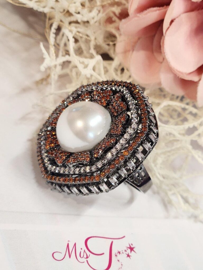 Royal Rust Pearl Fusion Ring | Miss Tinsel